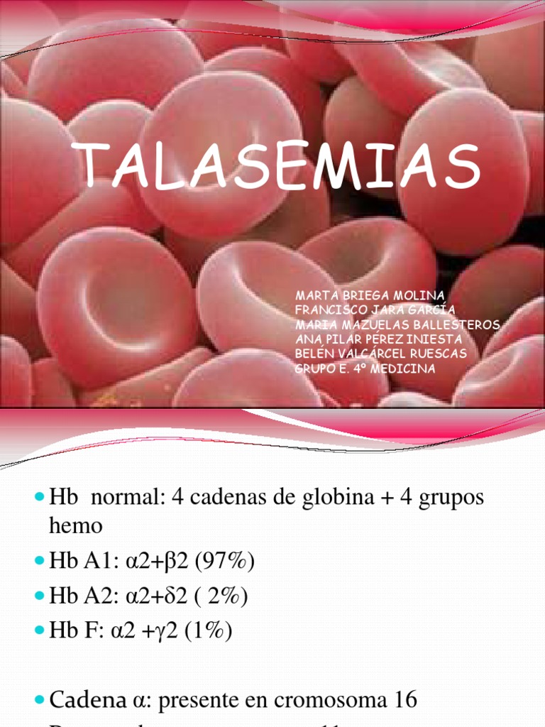 Talasemias: Definición, tipos y características clínicas de las α y β ...