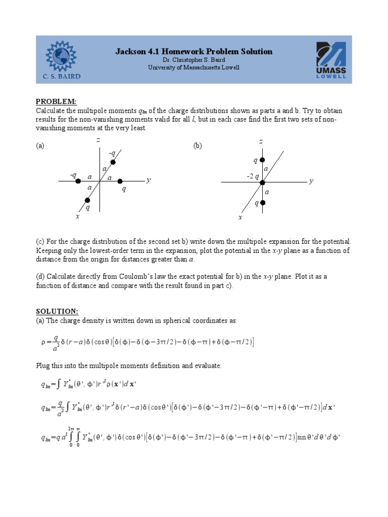 Jackson 4 1 Homework Solution | PDF | Theoretical Physics | Physical Sciences