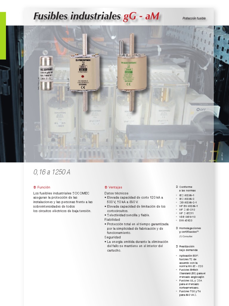 Fusibles Clase GG | PDF | Fusible (Eléctrico) | Cableado eléctrico
