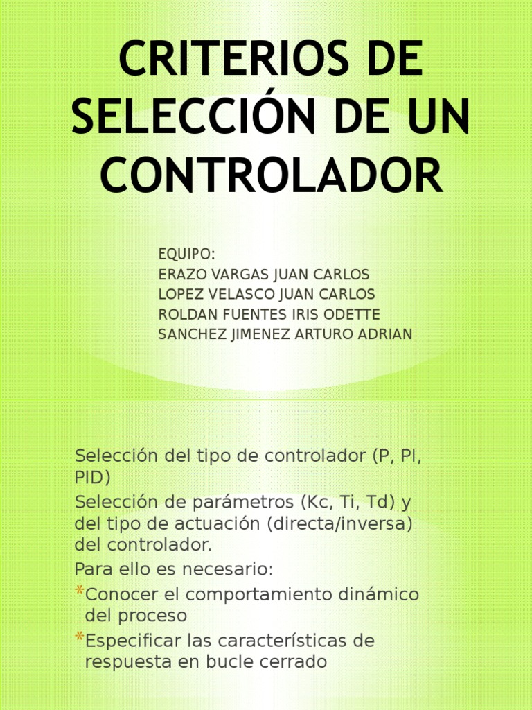 Criterios de Selección de Un Controlador | PDF | Science | Física