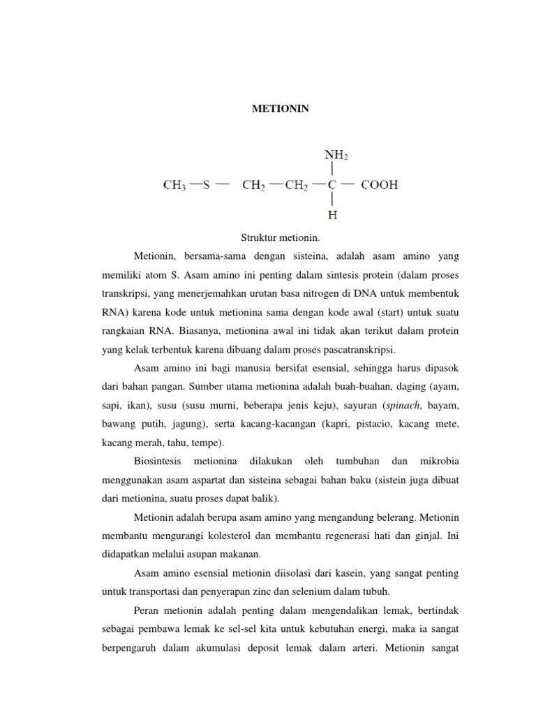 Metionin | PDF | Kesehatan Holistik