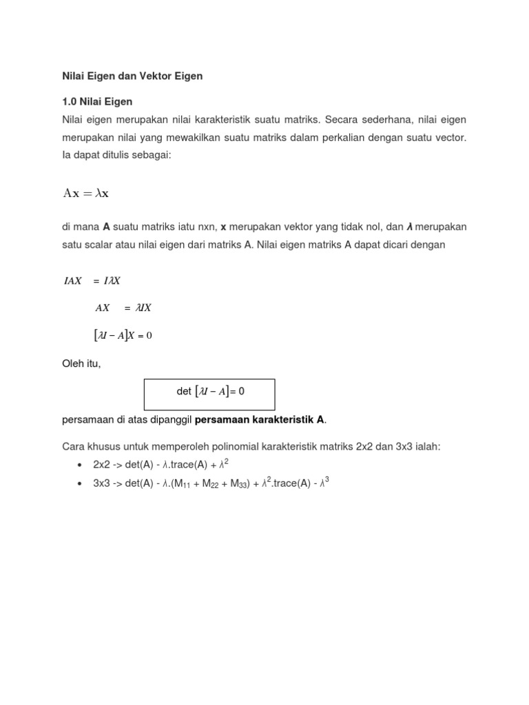 Nilai Eigen Dan Vektor Eigen | PDF | Metode & Bahan Ajar | Komputer