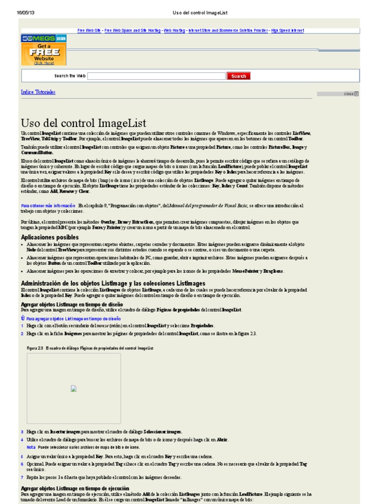 Uso Del Control ImageList | Descargar gratis PDF | Point and Click | Imagen