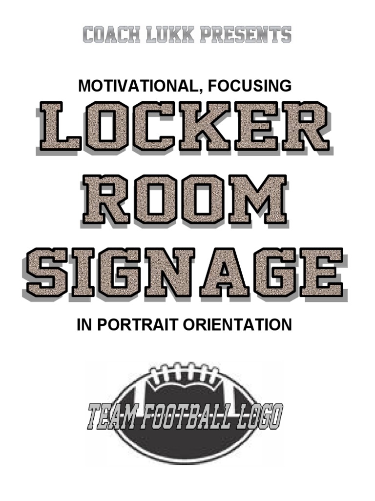 Coach Lukk's Locker Room Signage - Portrait | PDF | Football Codes | Rules