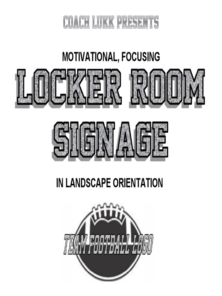 Coach Lukk's Locker Room Signage - Landscape | PDF