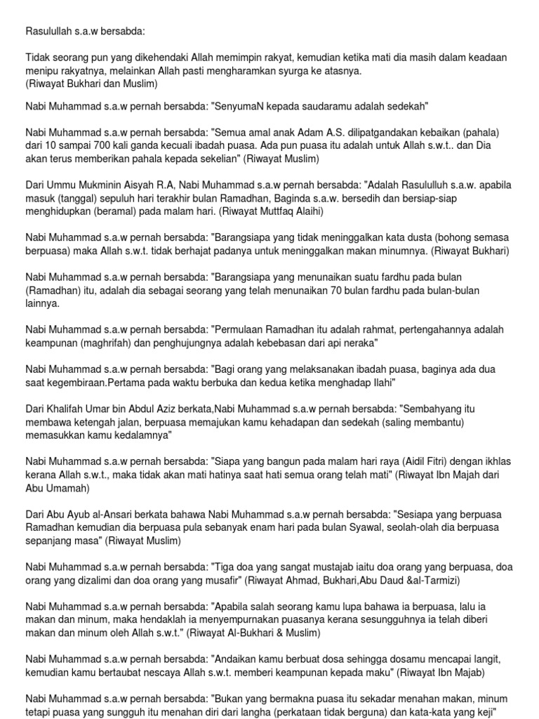 Himpunan Hadis | PDF