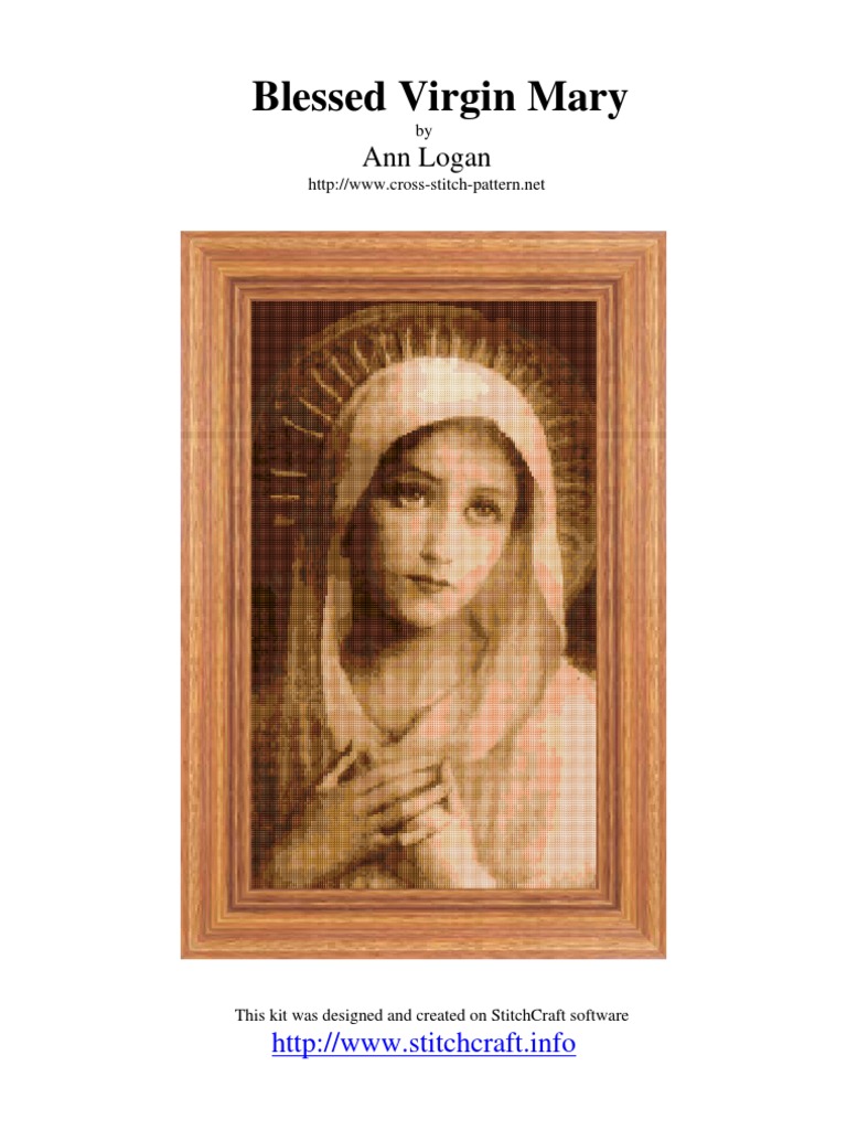 Virgin Mary Cross Stitch Kit Guide | PDF | Needlework | Handicrafts