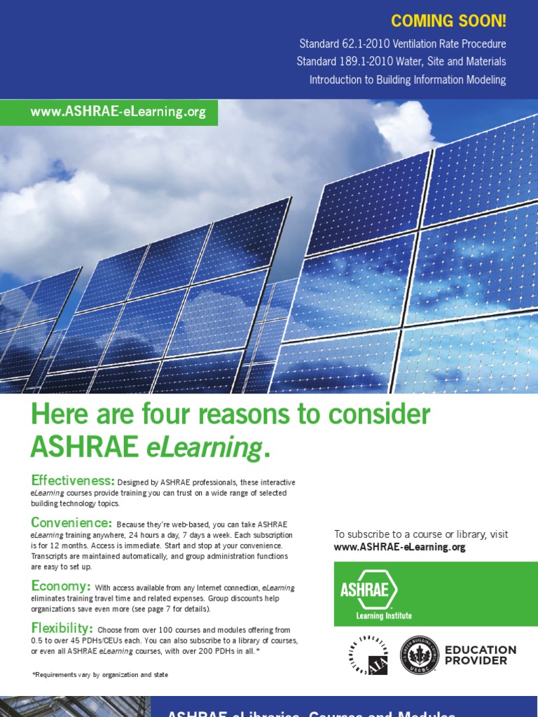 ASHRAE eLearning Courses for HVAC Professionals | PDF | Hvac ...