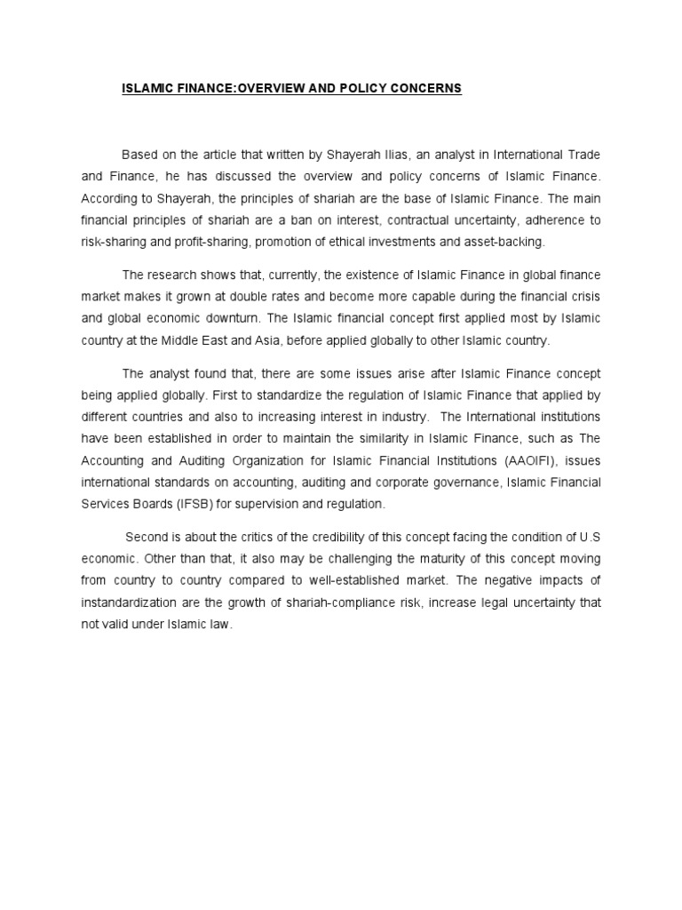 Islamic Finance Overview and Challenges | PDF