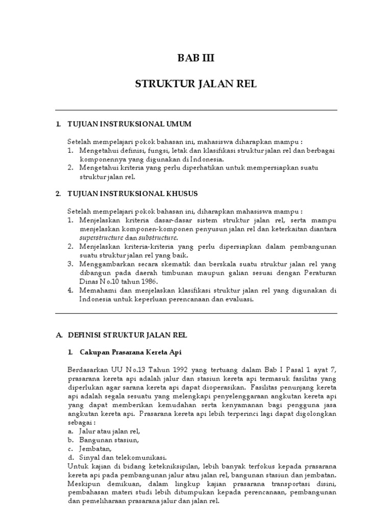 Struktur dan Komponen Jalan Rel | PDF