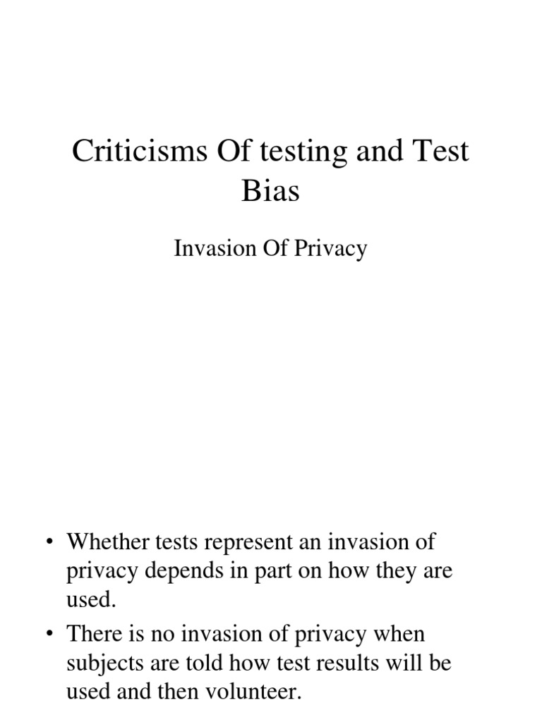 Criticisms of Testing and Test Bias | PDF | Test (Assessment ...
