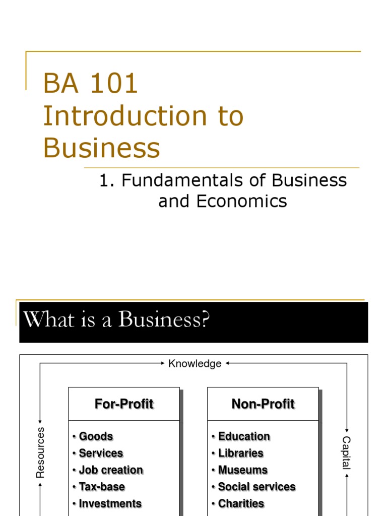 Business and Economics Fundamentals Guide | PDF | Supply And Demand ...