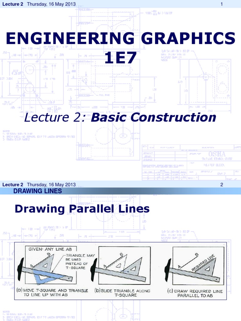Engineering Graphics 1E7: Lecture 2: Basic Construction | PDF | Circle ...