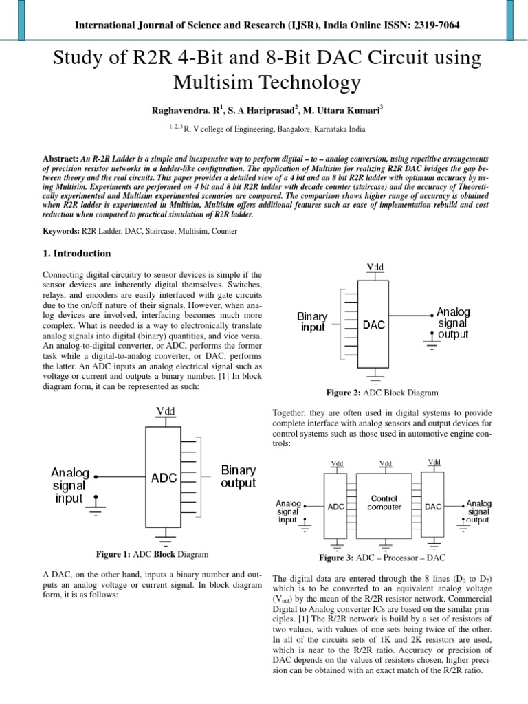 Study of R2R 4-Bit and 8-Bit DAC Circuit Using Multisim Technology ...