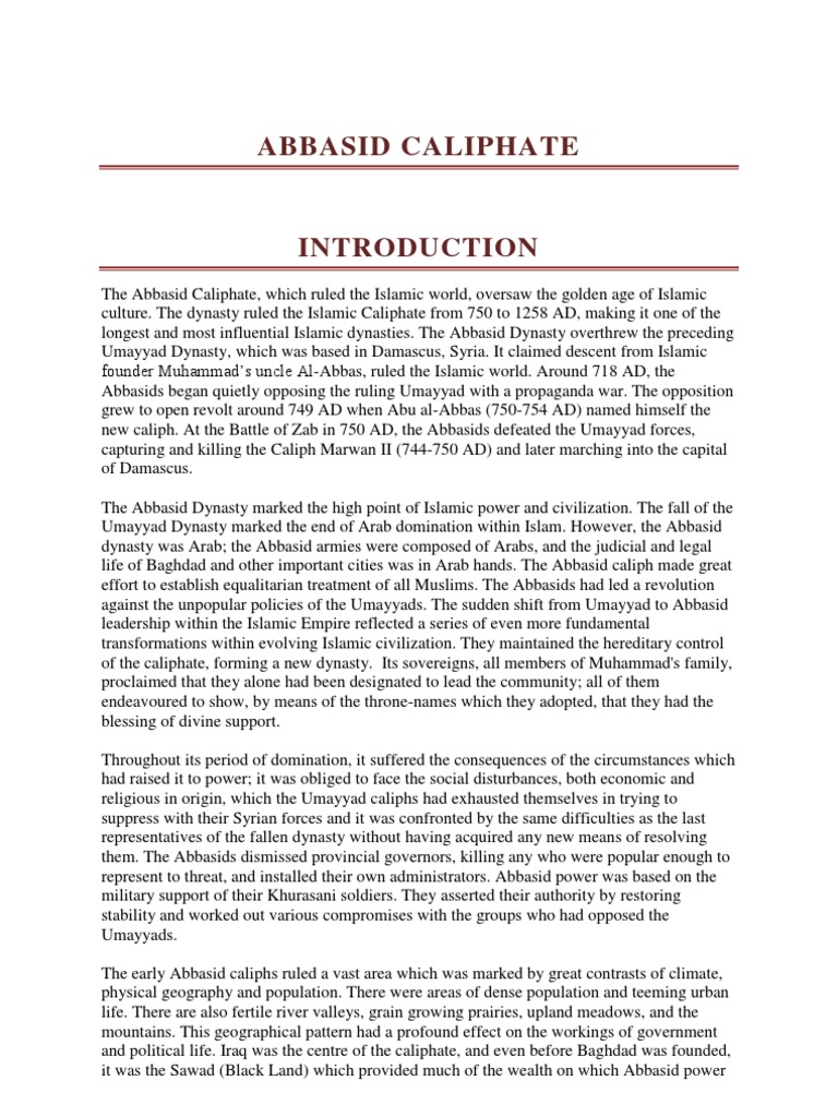 Abbasid Caliphate | PDF | Caliphate | Baghdad