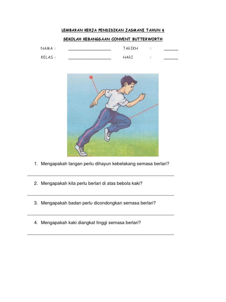 Lembaran Kerja Pendidikan Jasmani Tahun 6 | PDF | Karier & Perkembangan