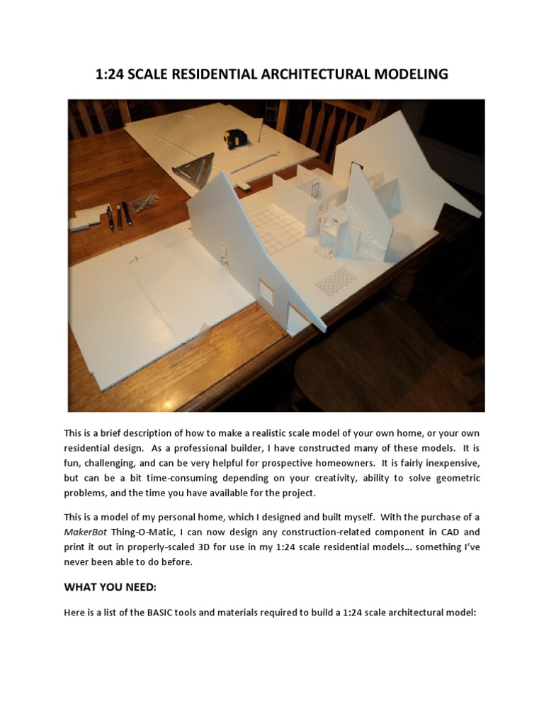 1:24 Scale Residential Architectural Modeling: What You Need | PDF ...