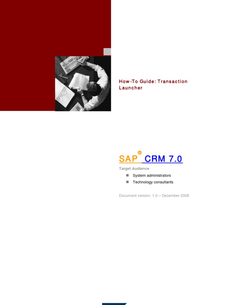 How-To Guide: Transaction Launcher (SAP CRM 7.0) .0 | PDF | Http Cookie ...