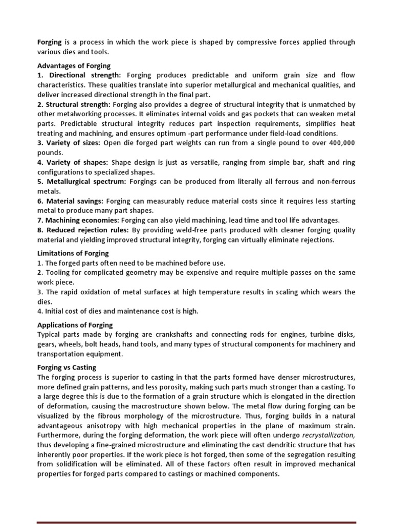 Forging Fundamentals | PDF | Forging | Forge