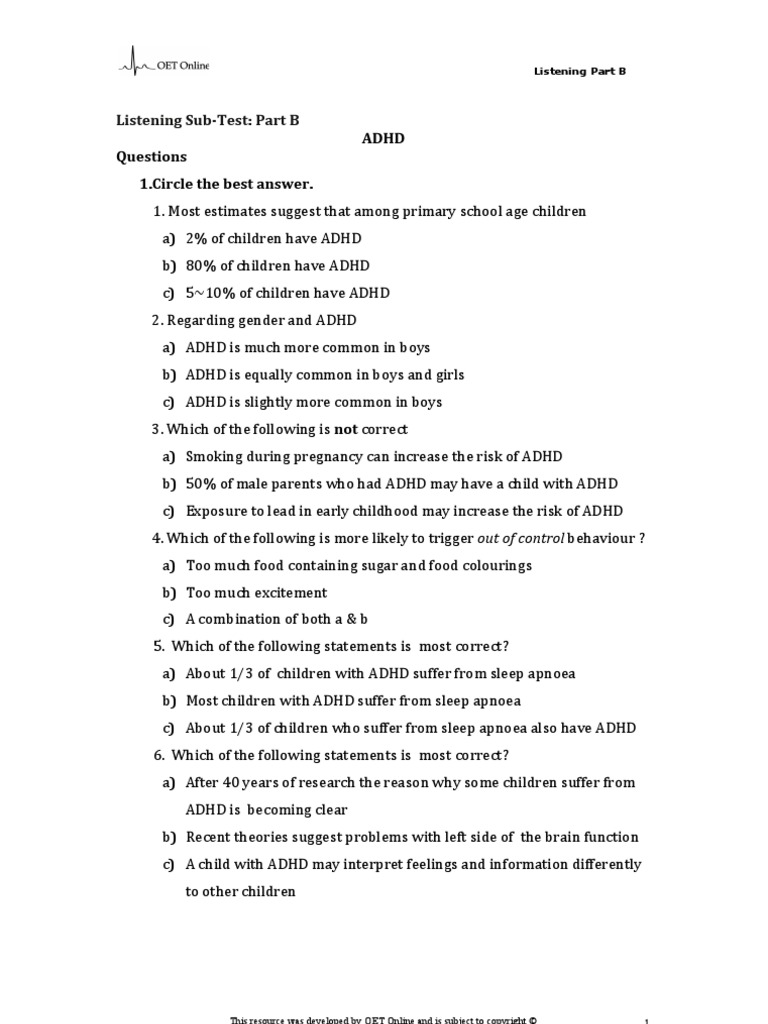 ADHD Booklet | PDF | Stimulant | Attention Deficit Hyperactivity Disorder