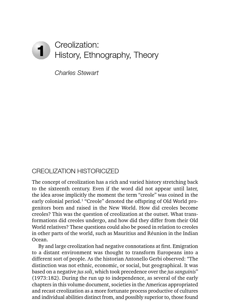 Stewart - Creolization - History, Ethnography, Theory (Ch.1) | PDF ...