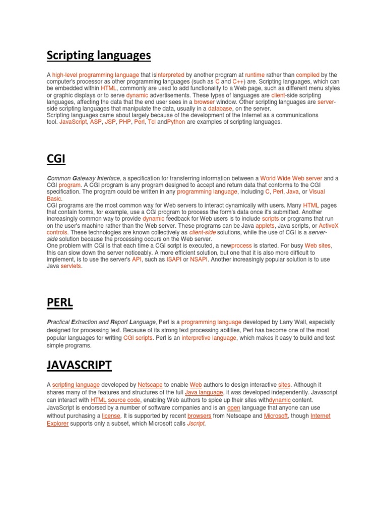 Scripting Languages | PDF | Scripting Language | Dynamic Web Page