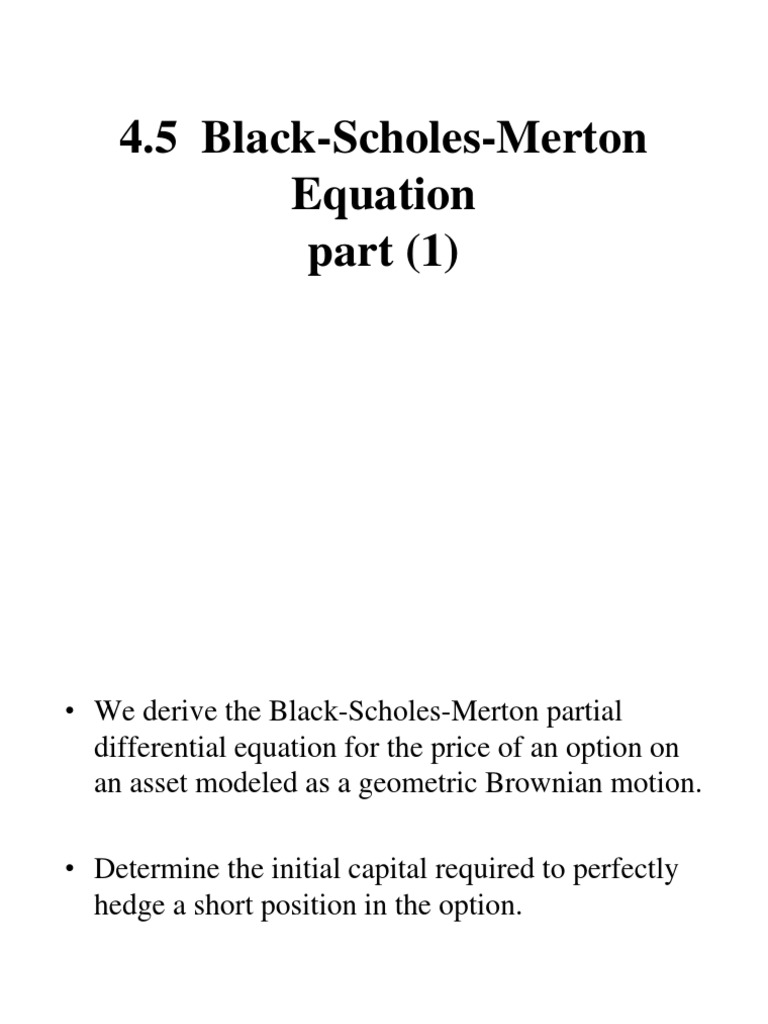 BSM Derivation | PDF | Greeks (Finance) | Option (Finance)