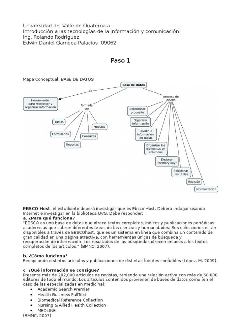 Paso 1 Edwin Gamboa | PDF | Bases de datos | Internet