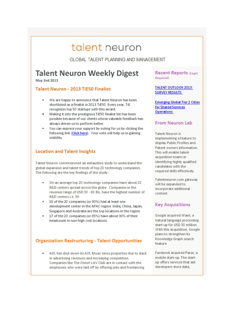 Talent Neuron Newsletter | Cloud Computing | Google