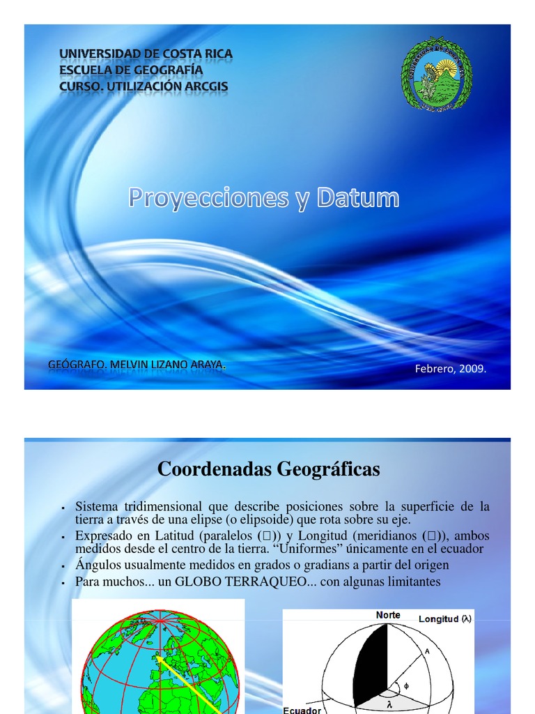 Proyecciones y Datum | PDF | Mapa | Geomática