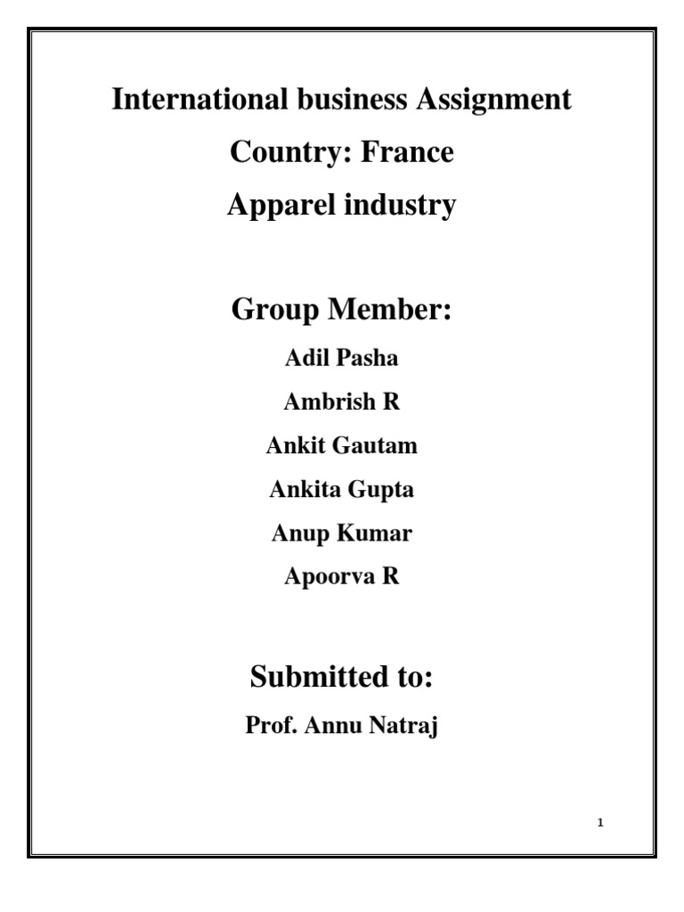 International Business Assignment | PDF | Clothing Industry | Clothing