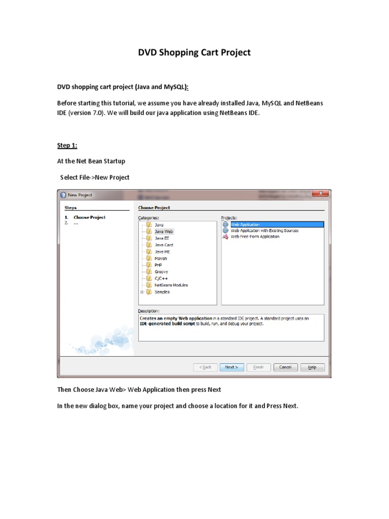 DVD Cart Tutorial-1 | PDF | Java Servlet | Net Beans