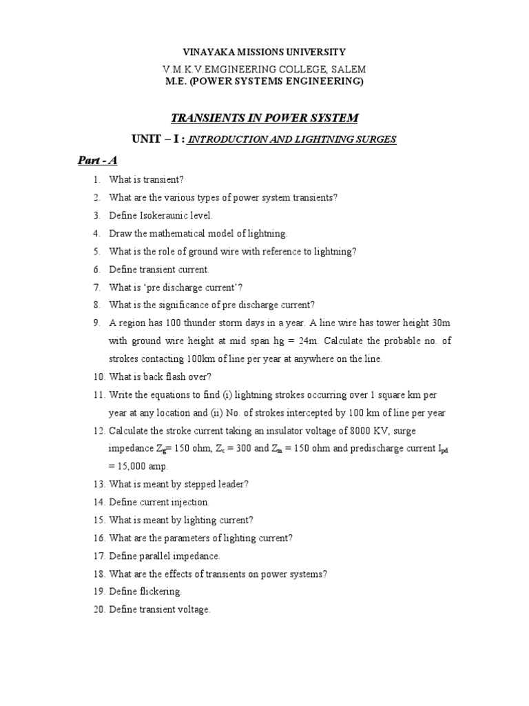 Types of Power System Transients | PDF | Transmission Line | Electrical ...