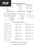 Trigonometry Cheat Sheet | PDF | Sine | Trigonometric Functions