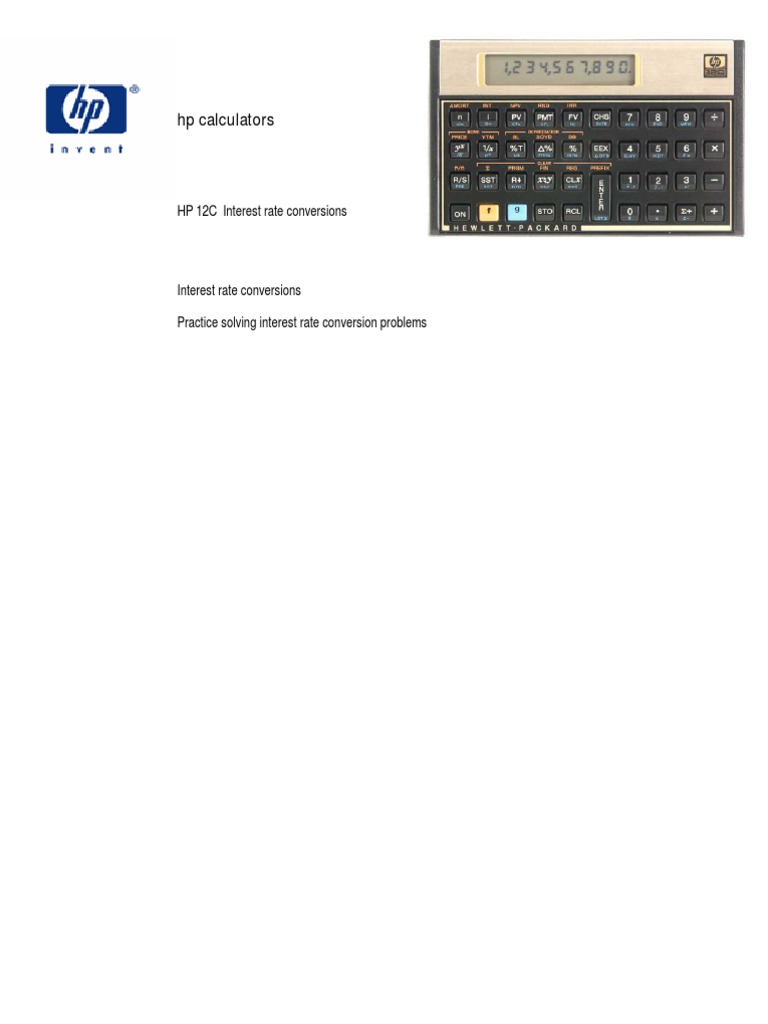 HP 12 C Conversion | PDF | Compound Interest | Interest