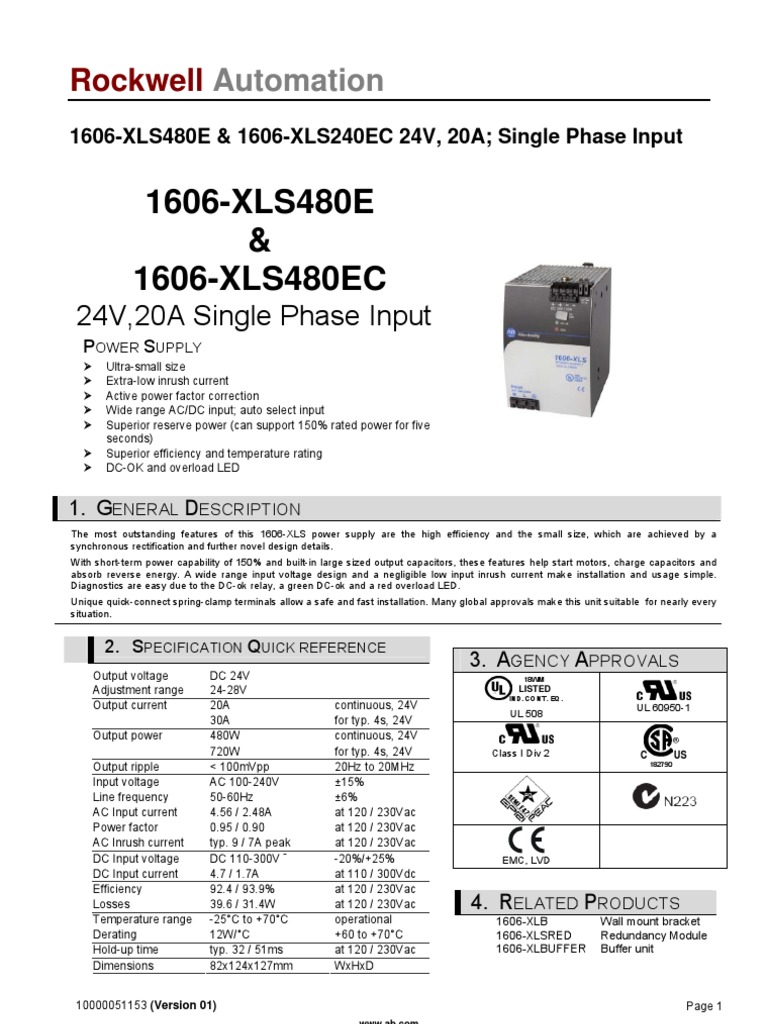 1606 sr008 - en e - 1606 XLS480E | Download Free PDF | Power Supply ...
