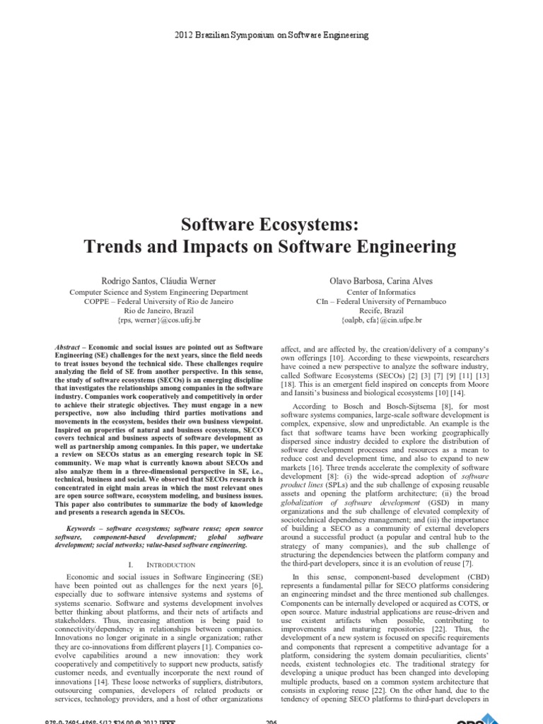 Software Ecosystems | PDF | Conceptual Model | Strategic Management