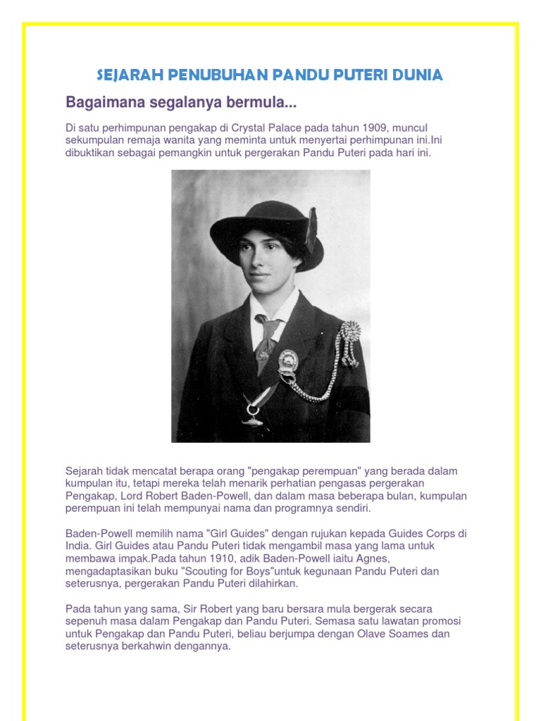 Sejarah Penubuhan Pandu Puteri Dunia | PDF