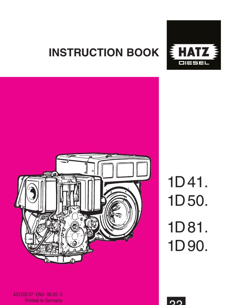 Hatz Diesel INSTRUCTION BOOK | Engines | Motor Oil