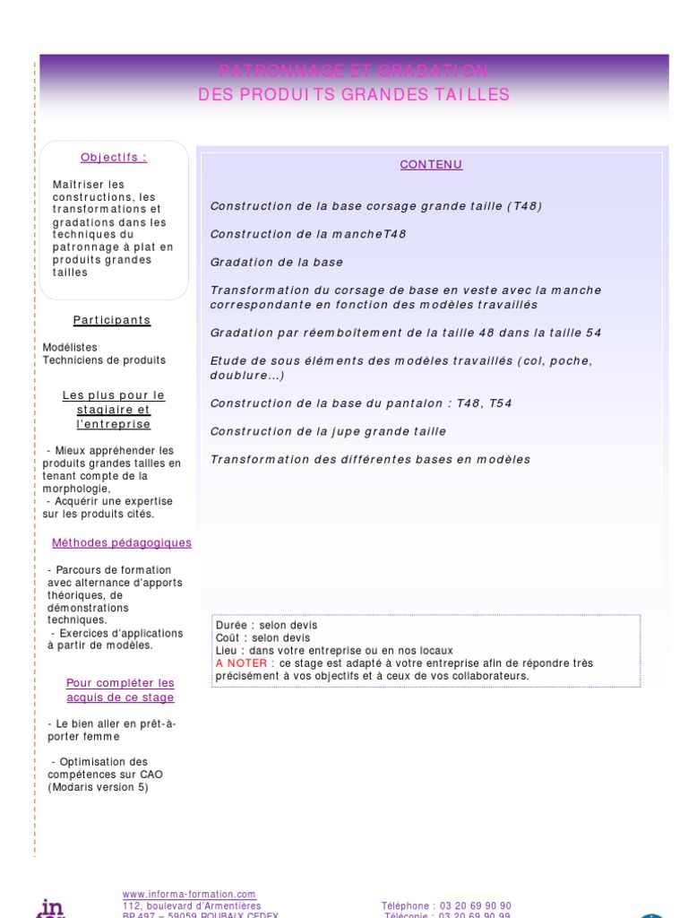 21 Patronnage Et Gradation Des Produits Grandes Ta | PDF