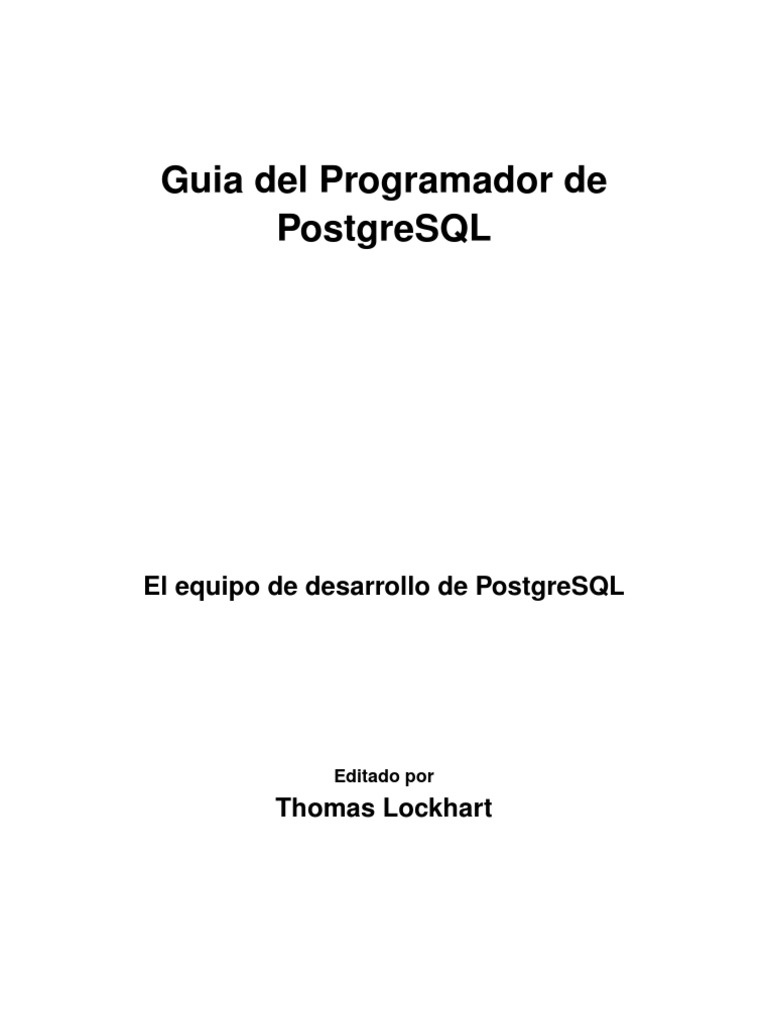 Postgres Programmer | PDF | Postgre Sql | Servidor (Computación)