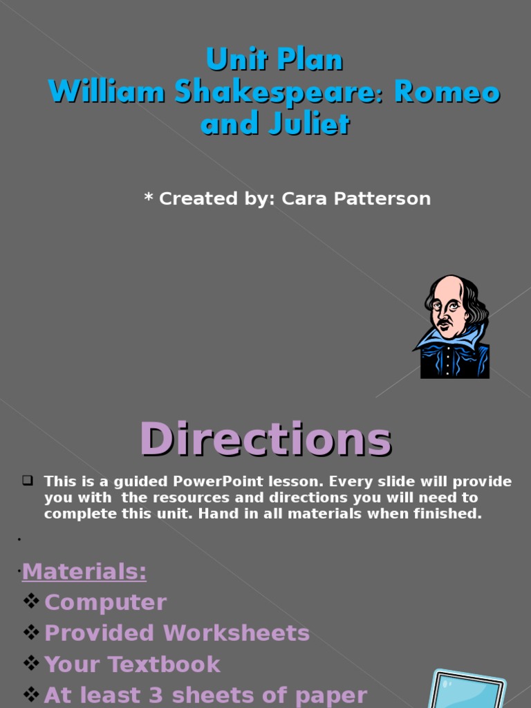 Unit Plan-Romeo and Juliet | PDF | Romeo And Juliet | Worksheet