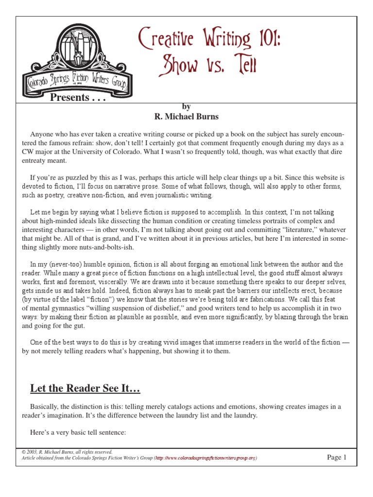 Creative Writing 101 | PDF | General Fiction