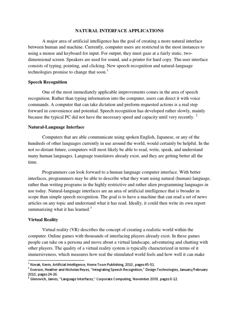Natural Interface Applications | PDF | Speech Recognition | Graphical ...