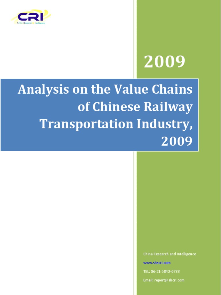 Analysis On The Value Chains of Chinese Railway Transportation Industry ...
