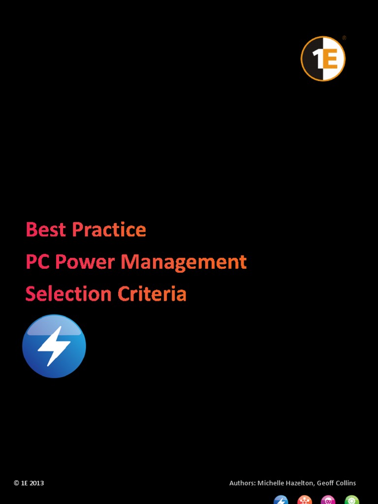 Best Practice PC Power Management Selection Criteria | PDF | Personal ...