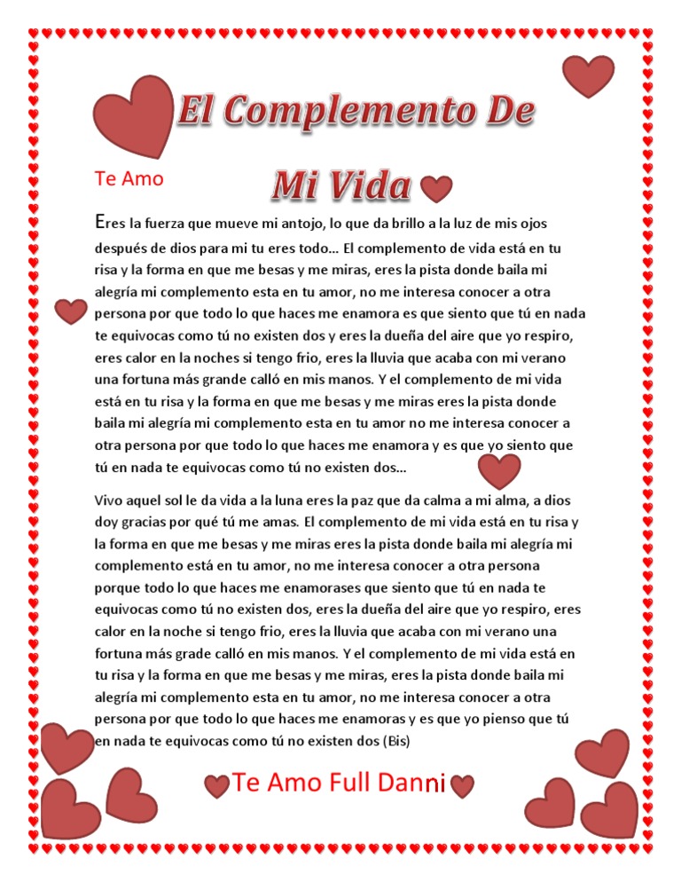 El Complemento de Mi Vida. | PDF | Poesía