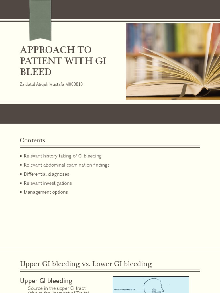 Approach To Patient With GI Bleed | PDF | Gastrointestinal Tract | Bleeding