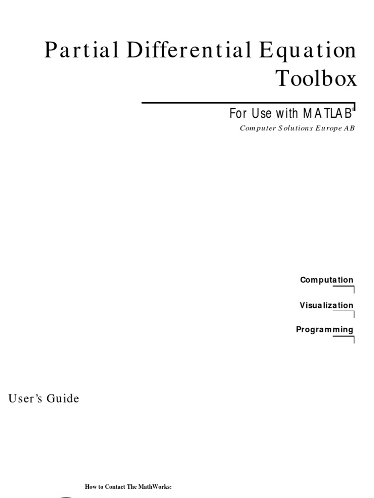 Partial Differential Equation With Matlab | PDF | Partial Differential ...