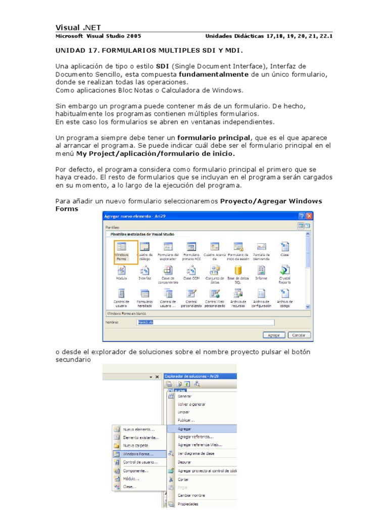 Formularios Mdi y Sdi | PDF | Ventana (informática) | Programa de ...